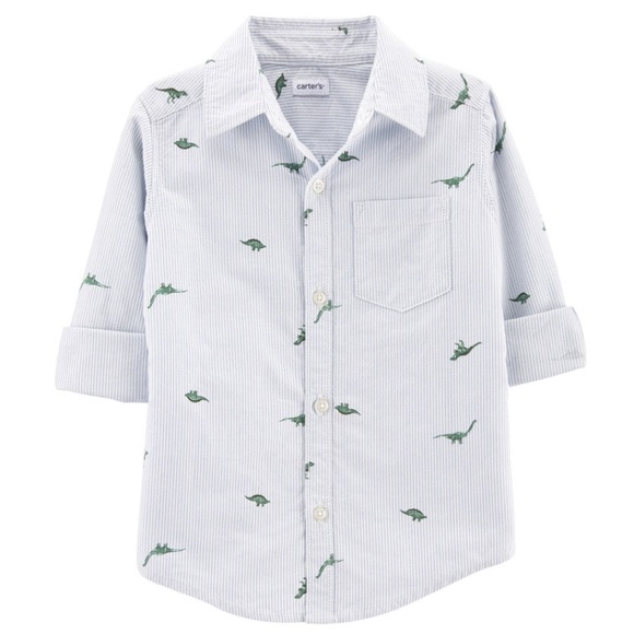 Carter's | Shirts & Tops | Carters Boys Dinosaur Button Front Shirt ...